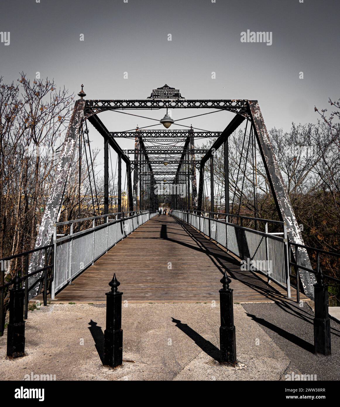 An old train bridge over a river Stock Photo - Alamy