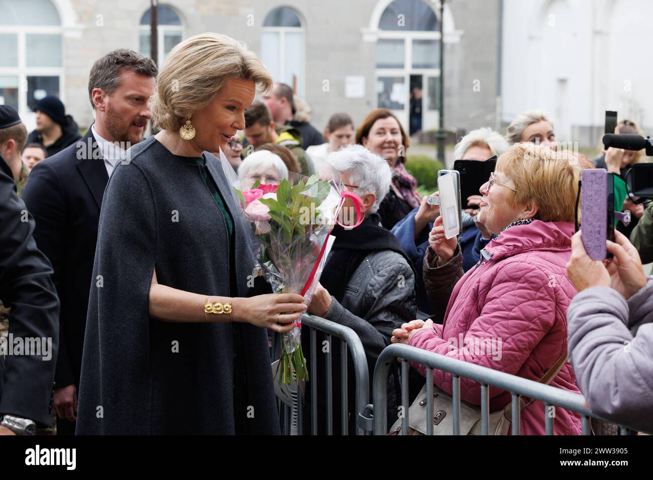 Tournai, Belgium. 21st Mar, 2024. Queen Mathilde of Belgium pictured ...