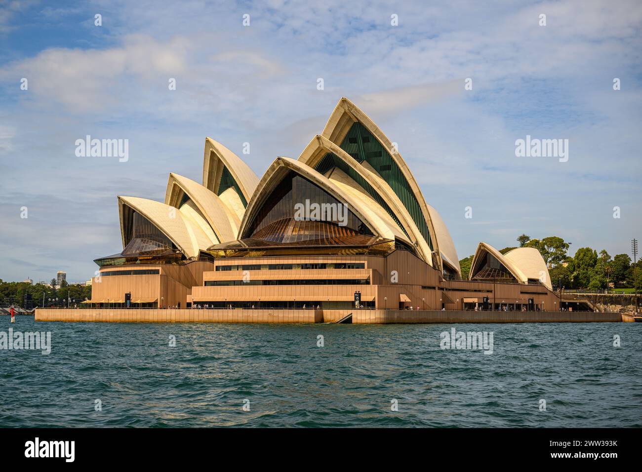 Front view of the Sydney Opera House on a sunny summer day, Sydney ...