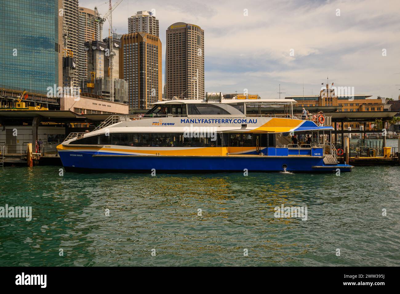 A Manly Fast Ferry boat at Circular Quay, Sydney Harbour, Sydney ...