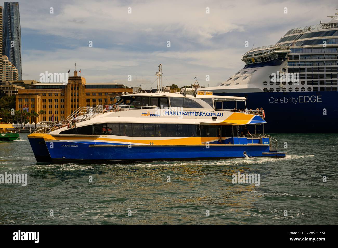 A Manly Fast Ferry boat at Circular Quay, Sydney Harbour, Sydney ...