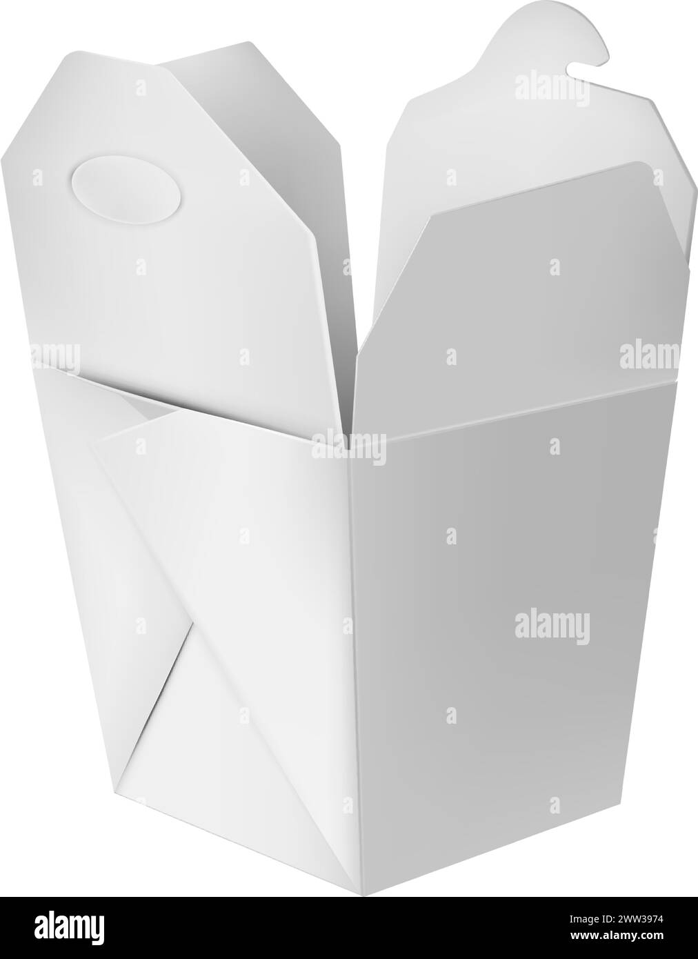 Open fast food box mockup. Asian takeaway isolated on white background ...