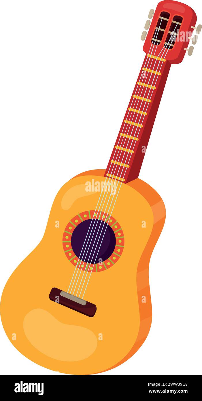 Guitar cartoon icon. Classic acoustic music instrument isolated on ...