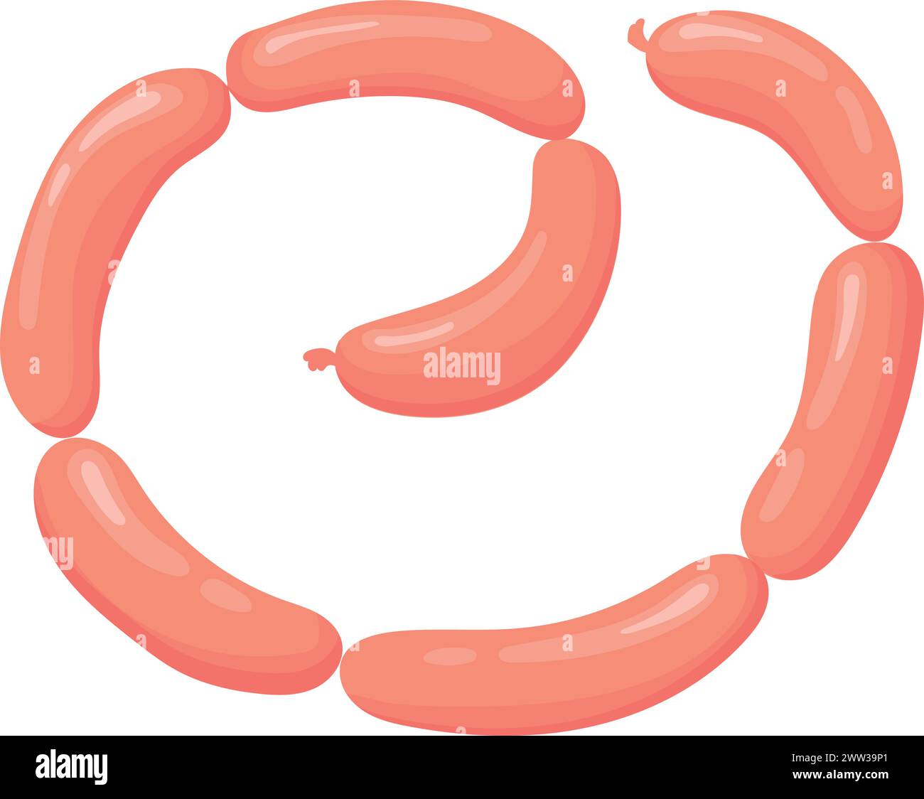 Sausages cartoon icon. Delicious meat tasty product isolated on white ...