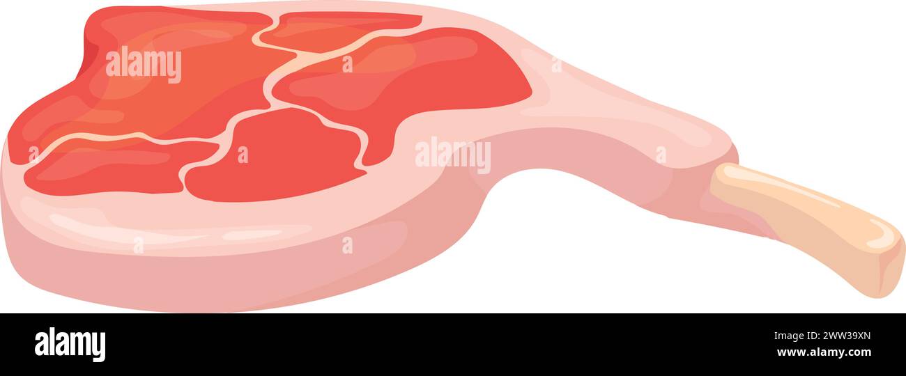 Lamb meat cartoon icon. Raw rib bone isolated on white background Stock ...