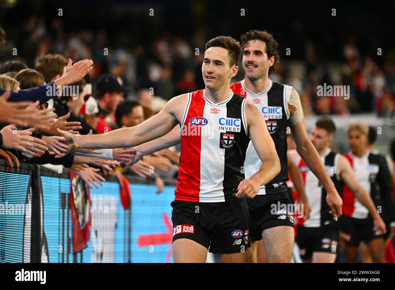 Melbourne, Australia. 21st Mar, 2024. Cooper Sharman of the Saints ...
