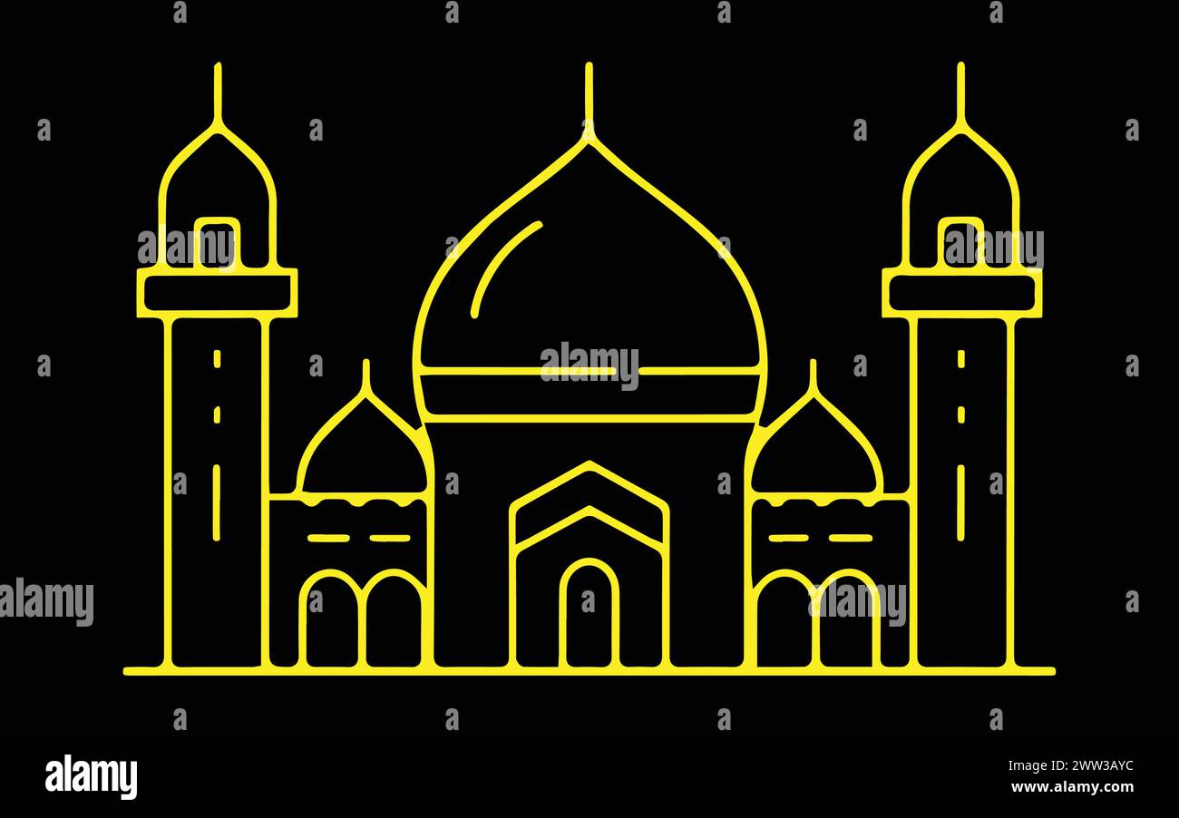 mosque vector illustration. mosque Islamic symbol for Ramadan Kareem ...