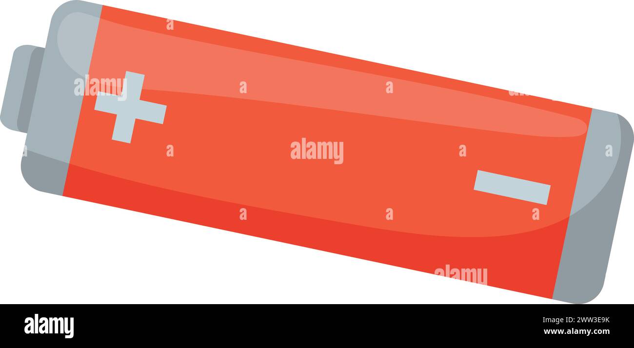 Battery cartoon icon. Electric power energy accumulator isolated on ...