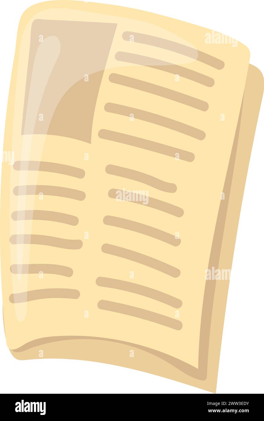 Newspaper cartoon icon. Media press paper page isolated on white ...