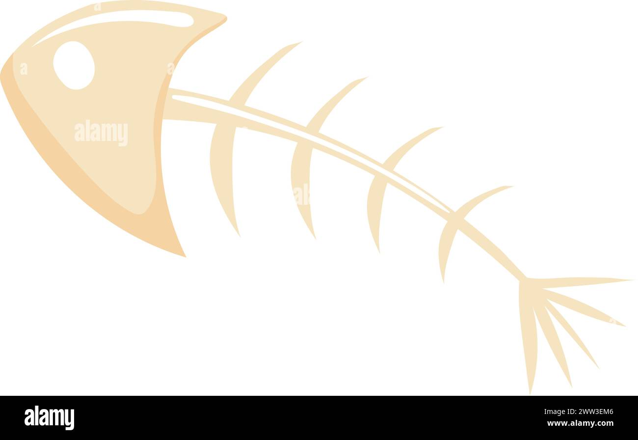 Fish bone cartoon icon. Food waste. Trash recycle isolated on white ...