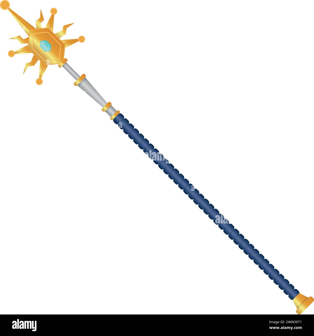 Sorcerer battle wand. Magic weapon. Game stick isolated on white ...