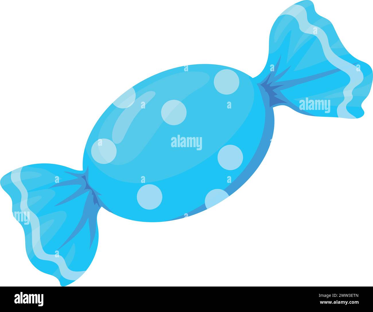 Cartoon candy in patterned paper wrap. Sweet icon isolated on white ...