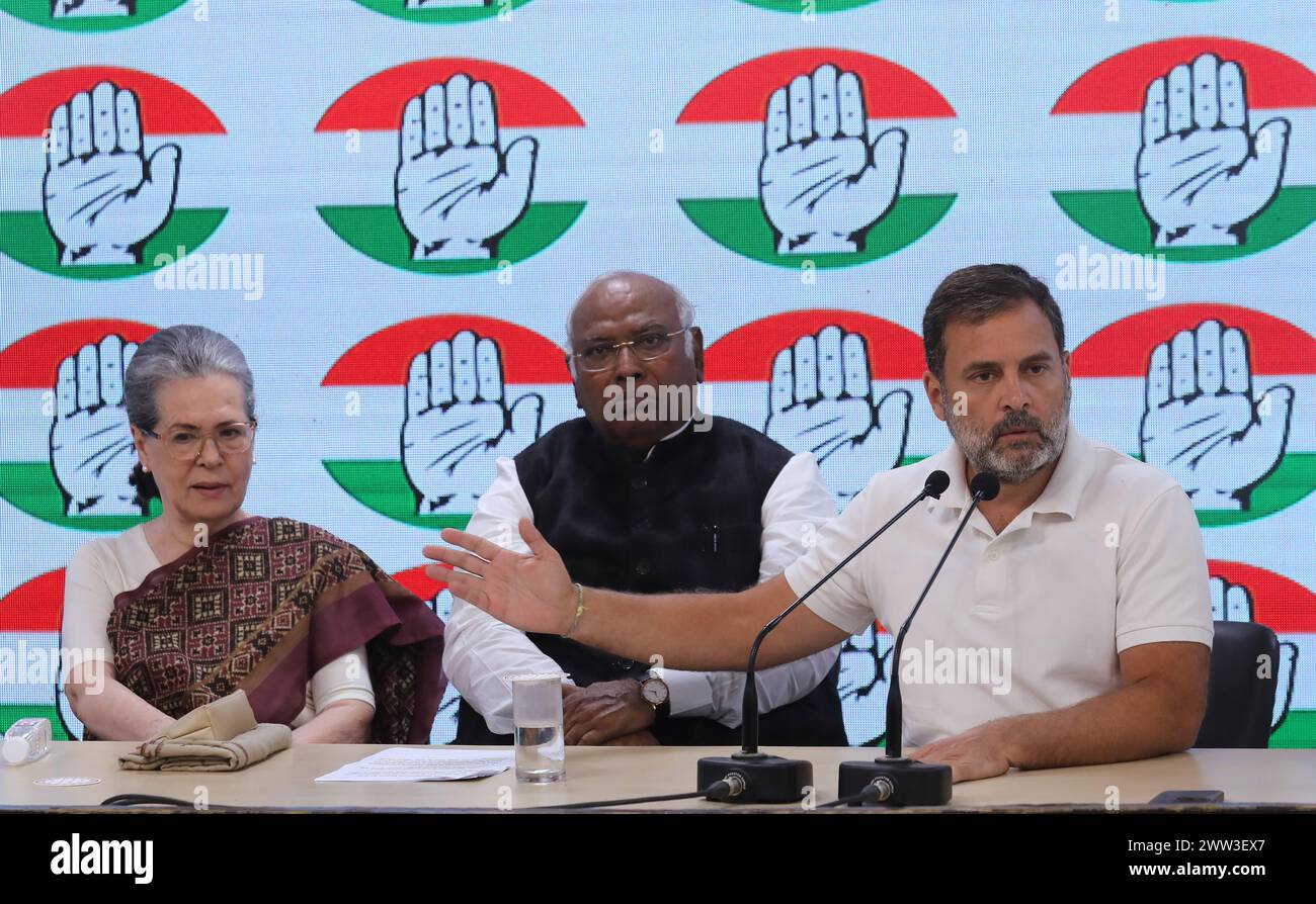 New Delhi, India. 21st Mar, 2024. Congress party leader Rahul Gandhi ...