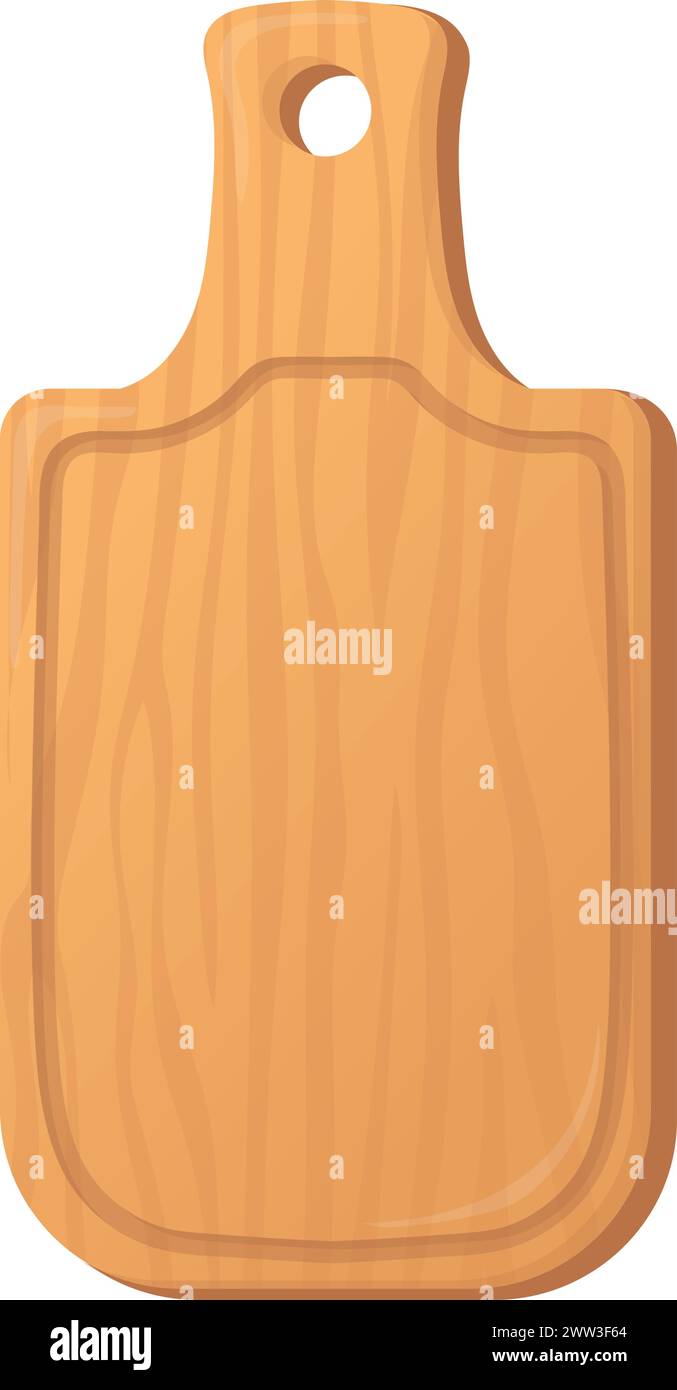 Cutting board top view. Cartoon kitchen tool isolated on white ...