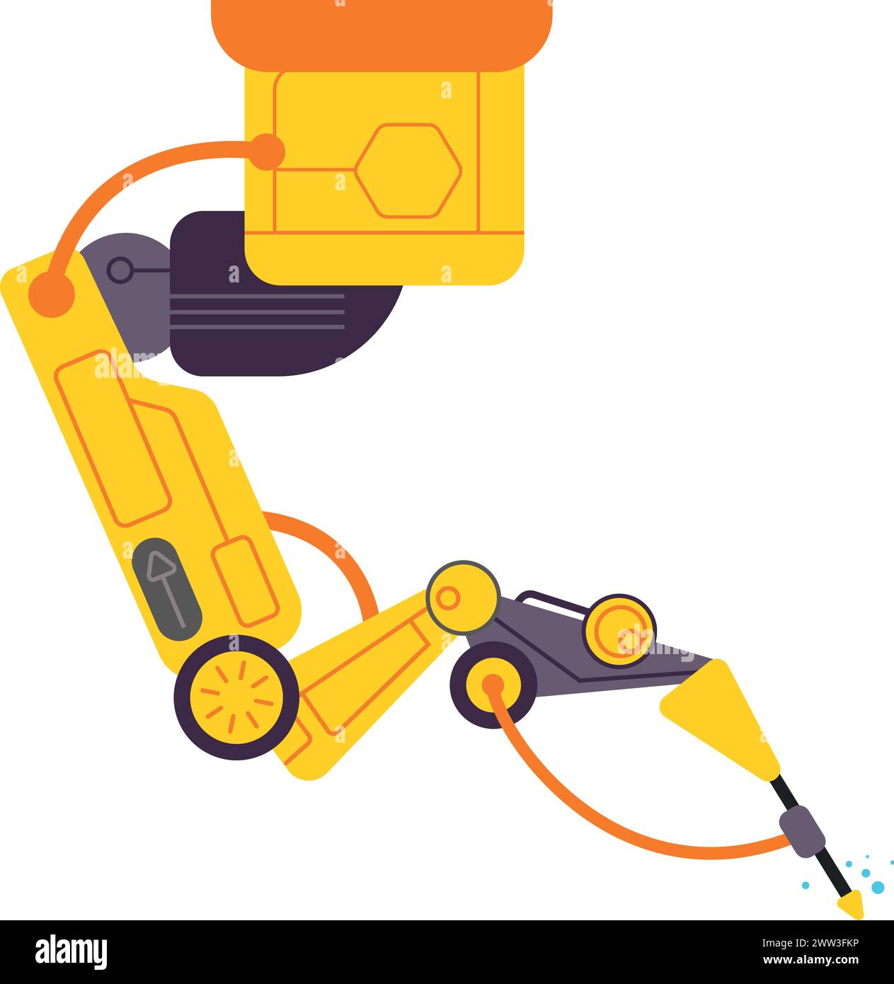 Automatic manufacture manipulator. Industrial mechanical device ...