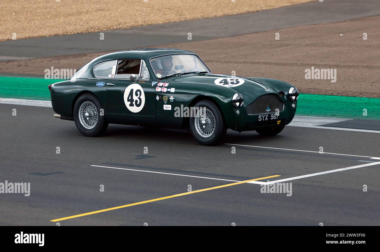 Chris Woodgate driving his Green, 1957, Aston Martin DB MkIII, during ...