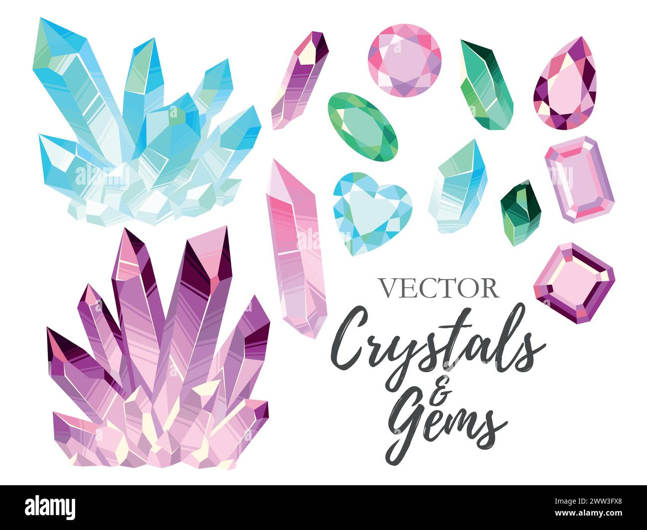 White quartz crystals Stock Vector Images - Alamy