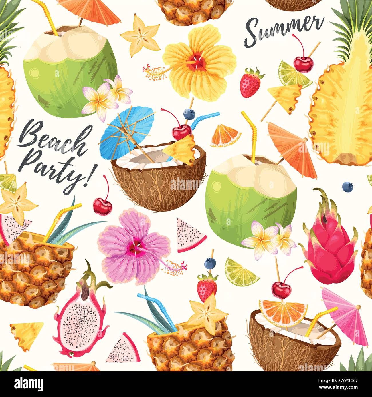 Summer seamless cocktail background Stock Vector Image & Art - Alamy
