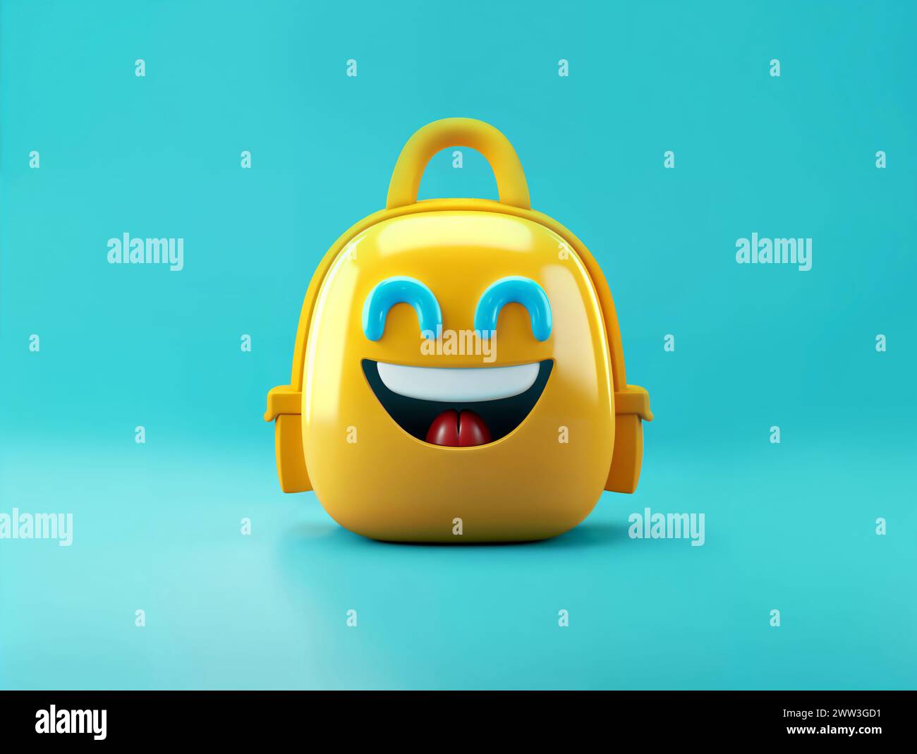 3d emoji backpack emoticon symbol icon on blue background Stock Photo ...
