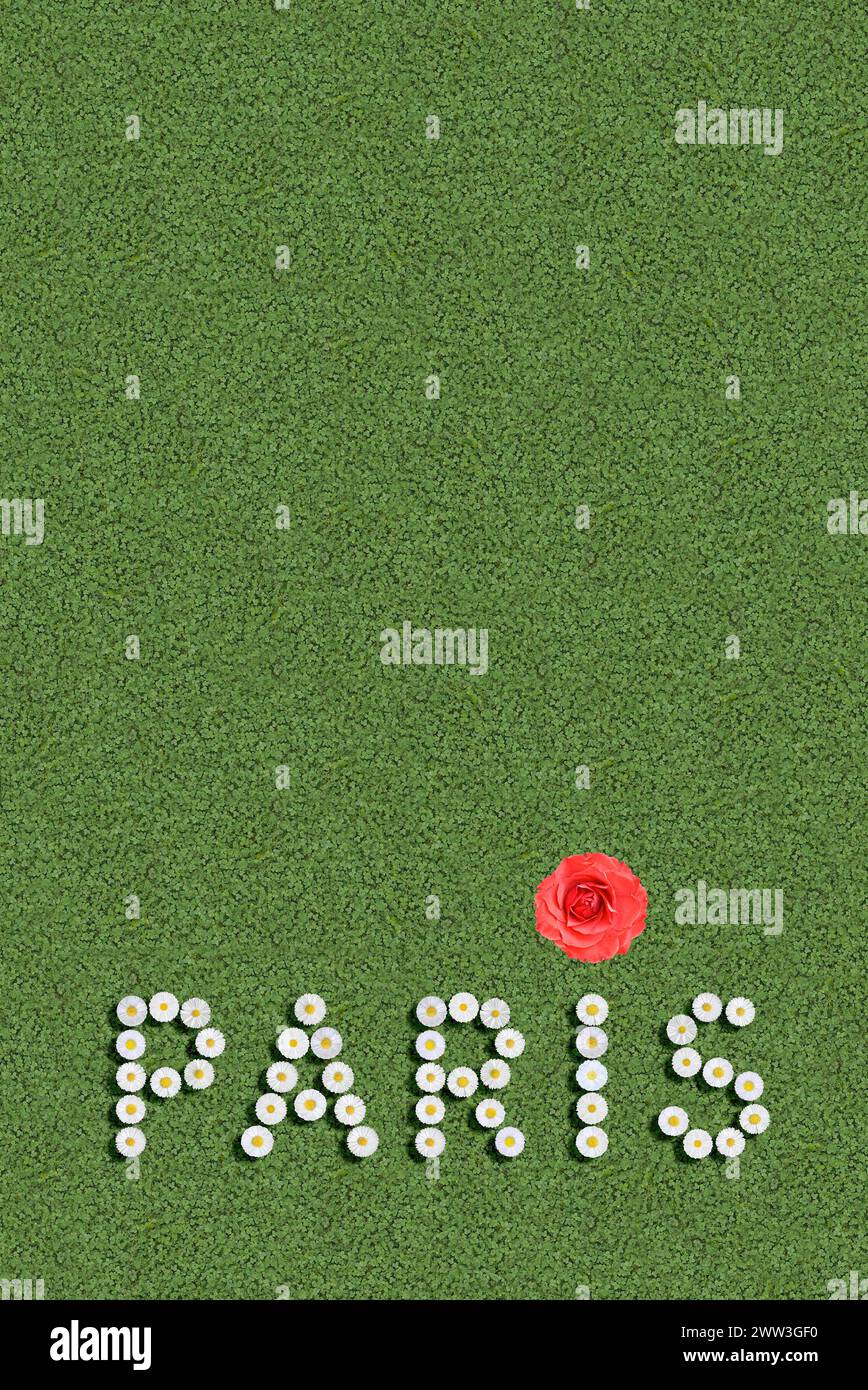 Paris written with flowers Stock Photo - Alamy