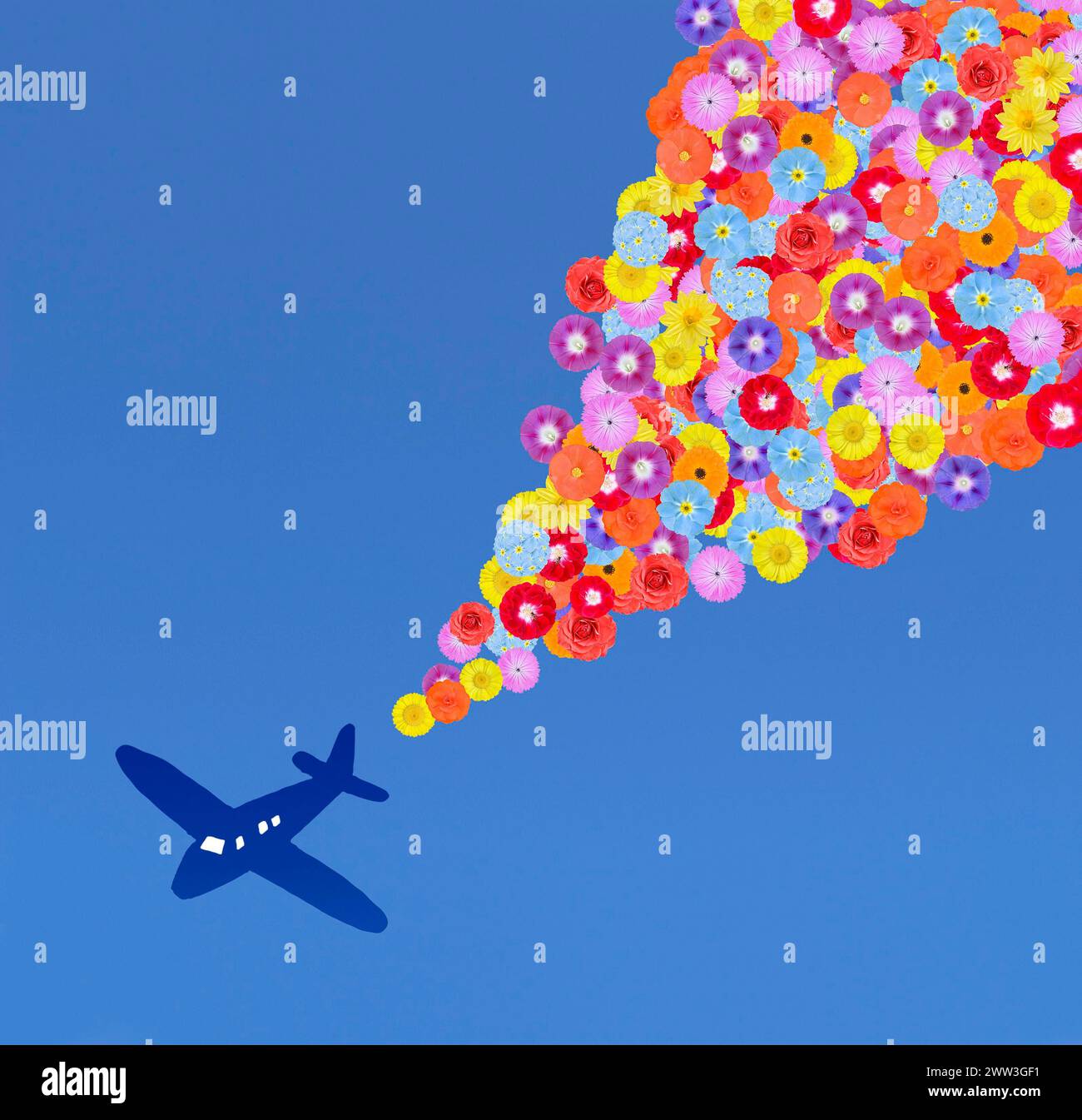 Airplane having flowers in tow Stock Photo - Alamy