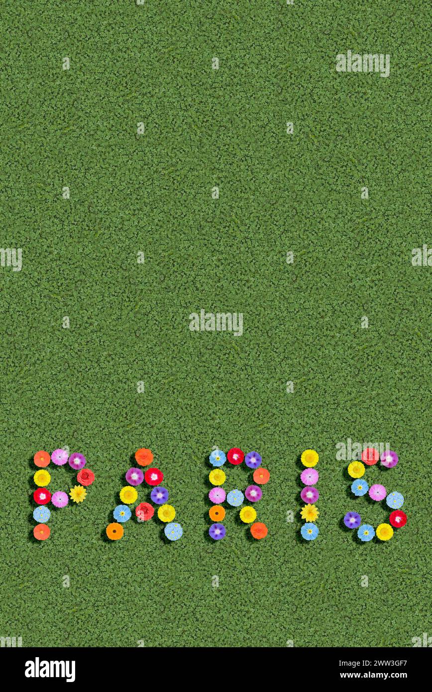Paris written with flowers Stock Photo - Alamy