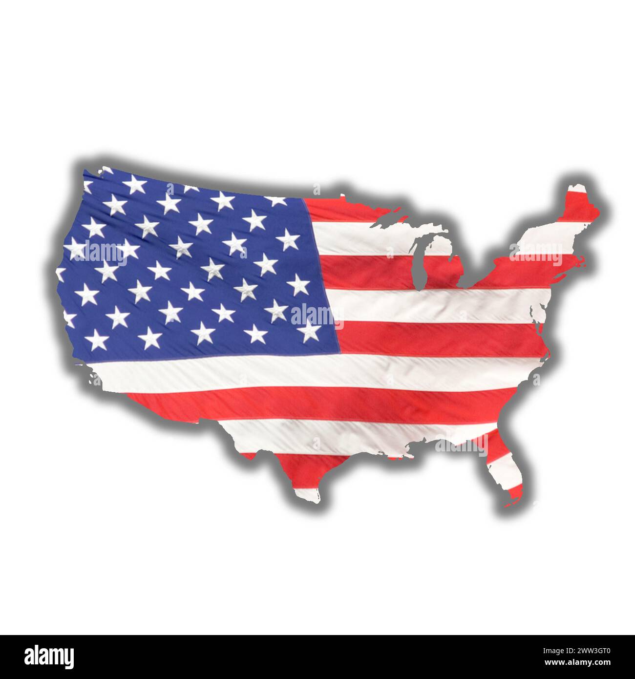 National Flag in shape of the map of the US Stock Photo - Alamy