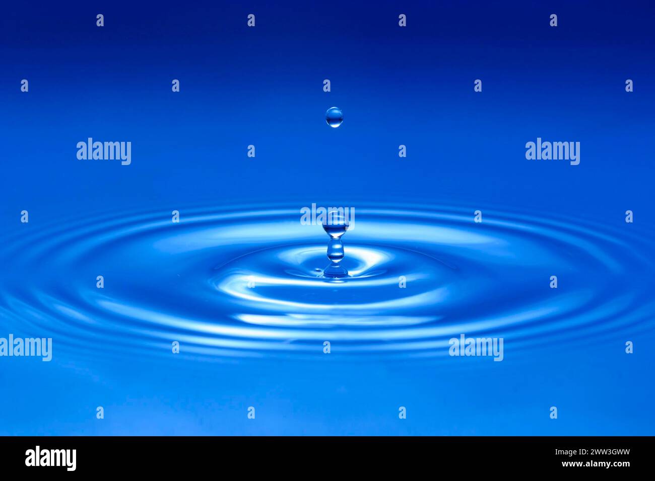 Water surface with ripples drop jumping off Stock Photo - Alamy