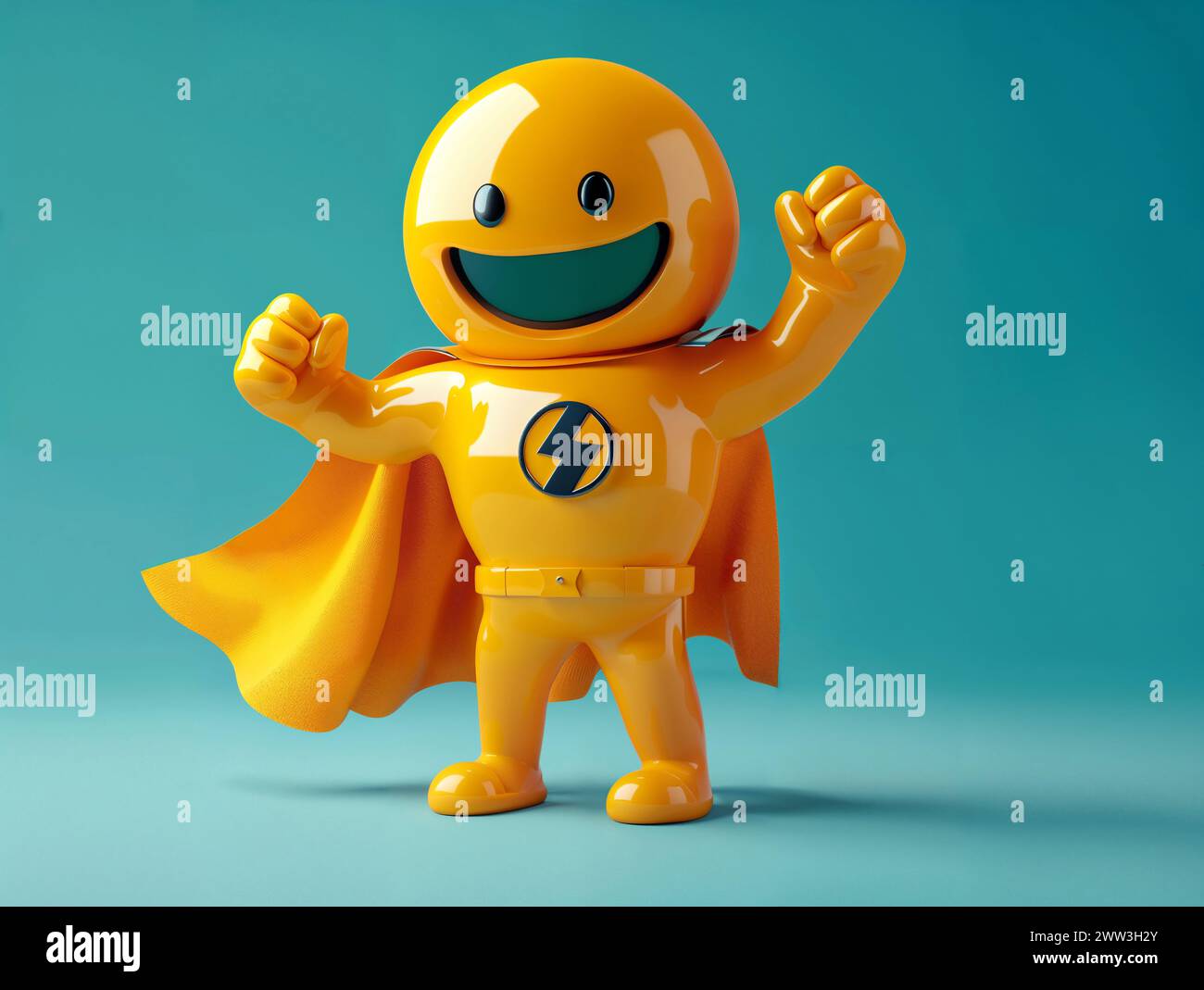 3d emoji superhero emoticon symbol icon on blue background Stock Photo ...