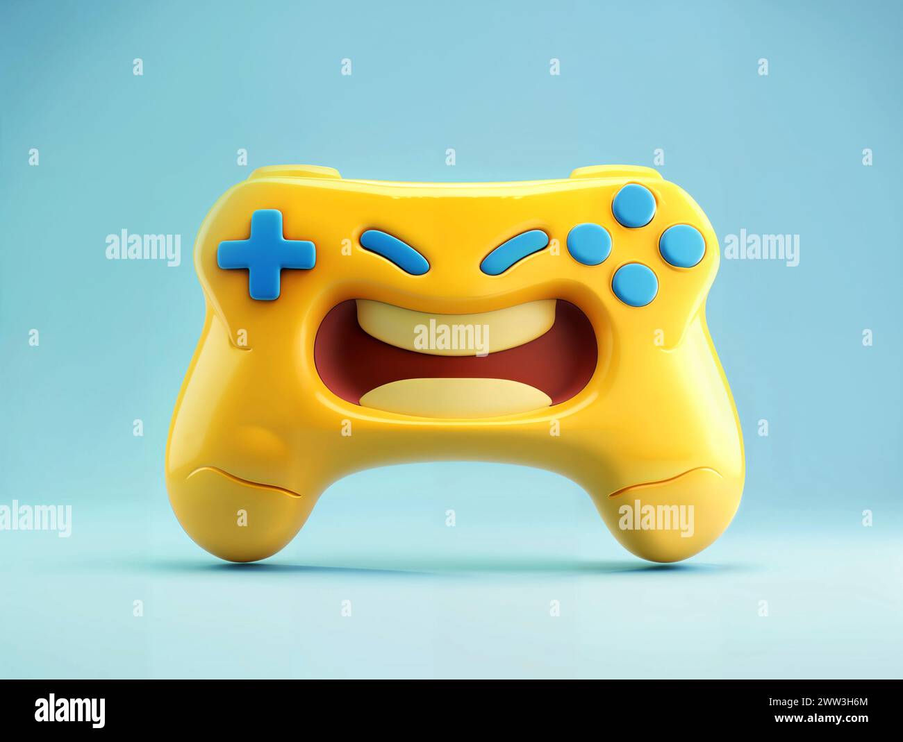 3d emoji gamepad emoticon symbol icon on blue background Stock Photo ...