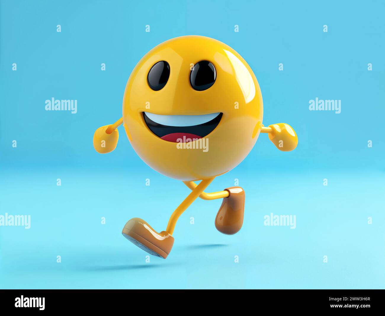 3d emoji walking emoticon symbol icon on blue background Stock Photo ...