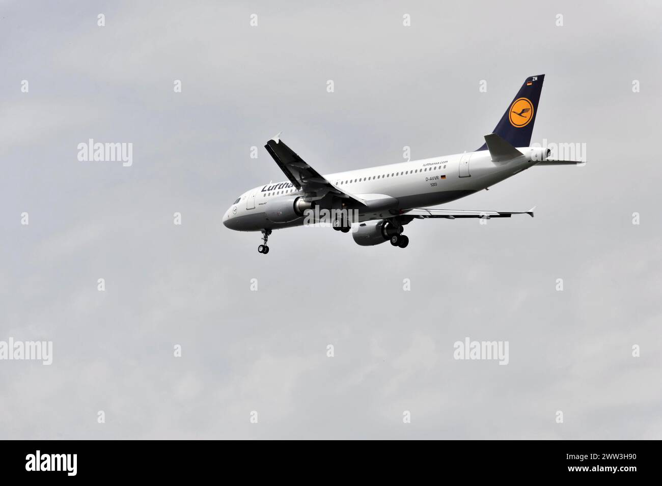D-AVVR, Lufthansa Airbus A320-200, on landing approach, Airbus ...