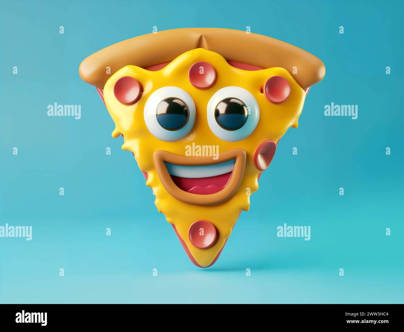 3d emoji pizza slice emoticon symbol icon on blue background Stock ...