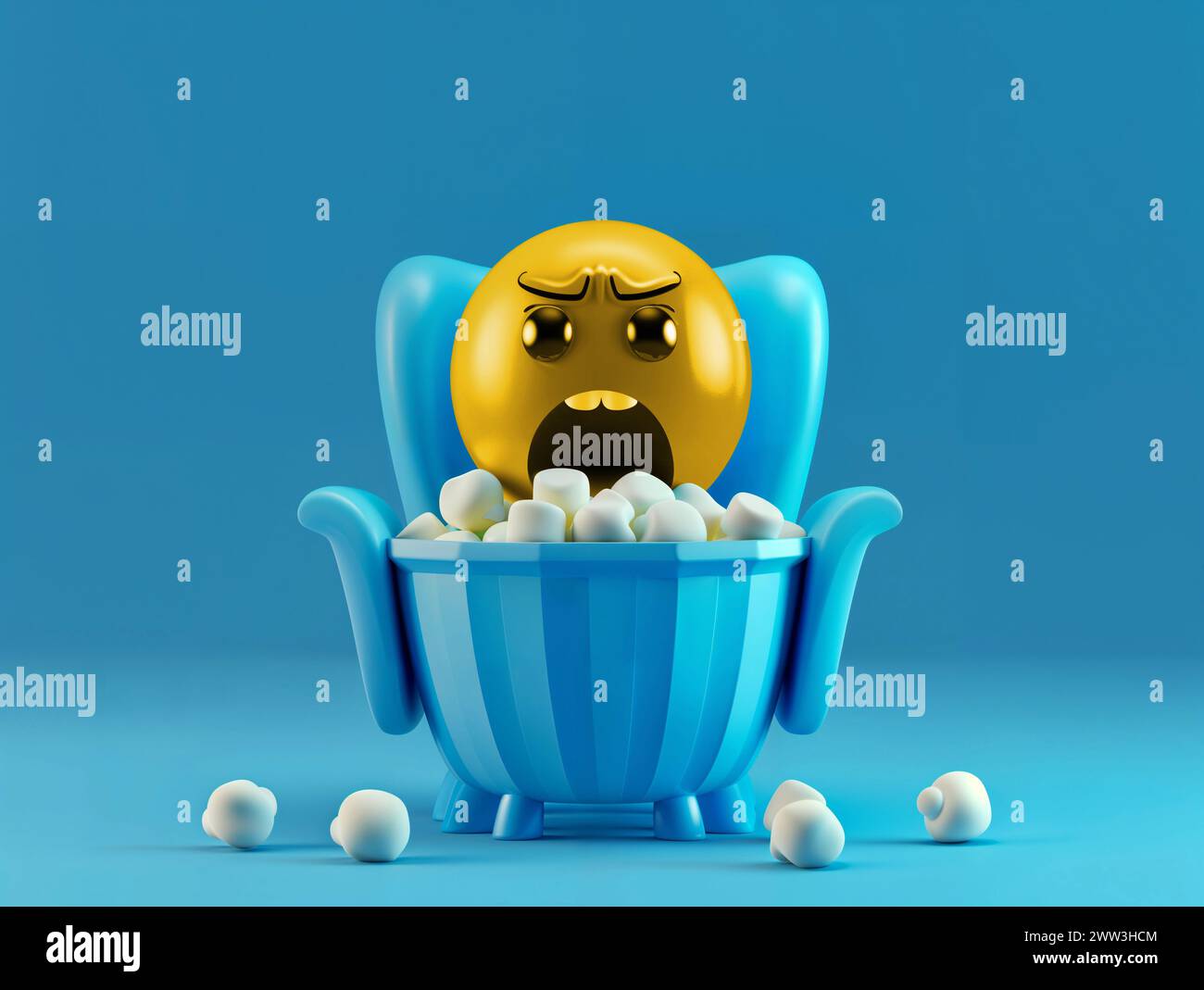 3d emoji watching a movie horror emoticon symbol icon on blue ...