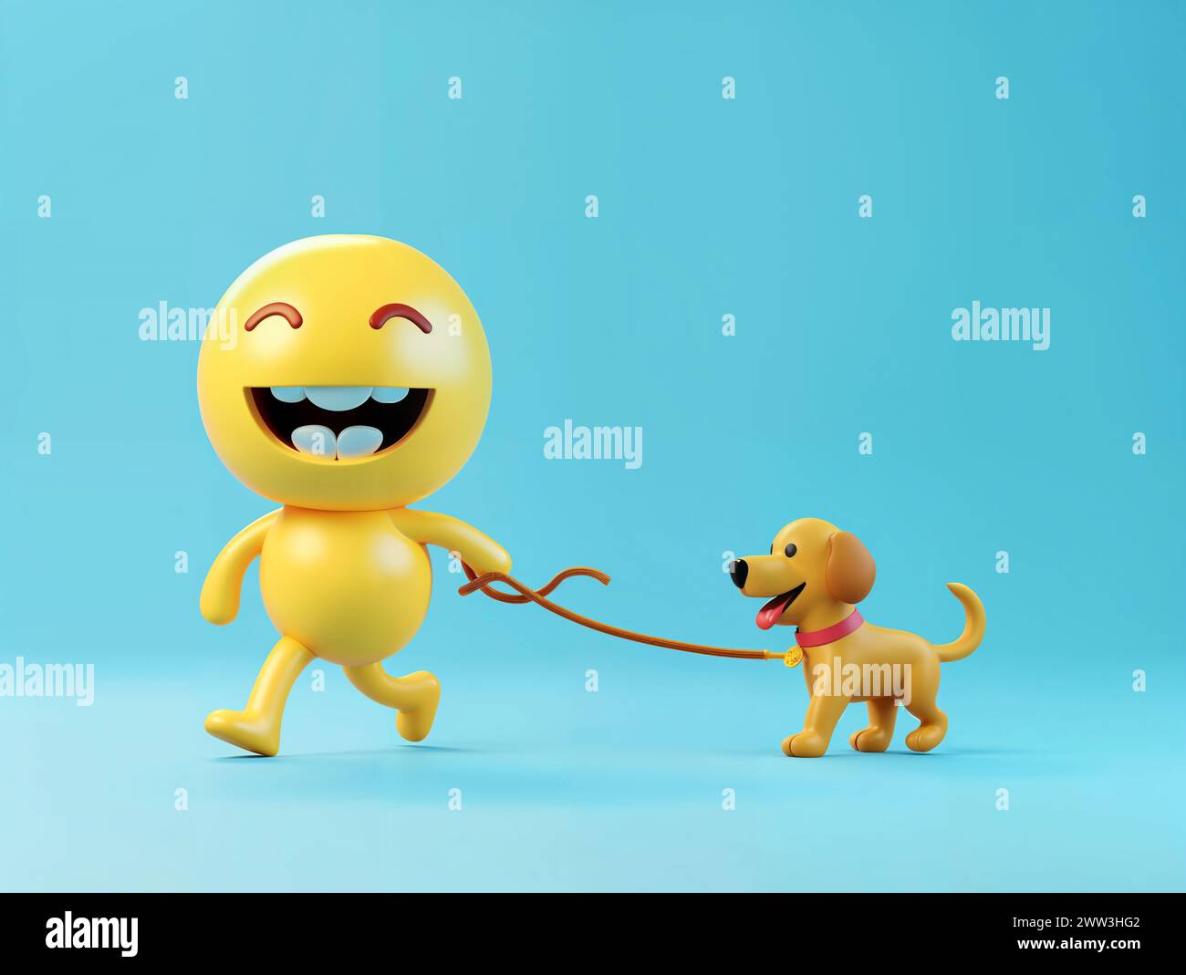 3d emoji leaching a dog emoticon symbol icon on blue background Stock ...