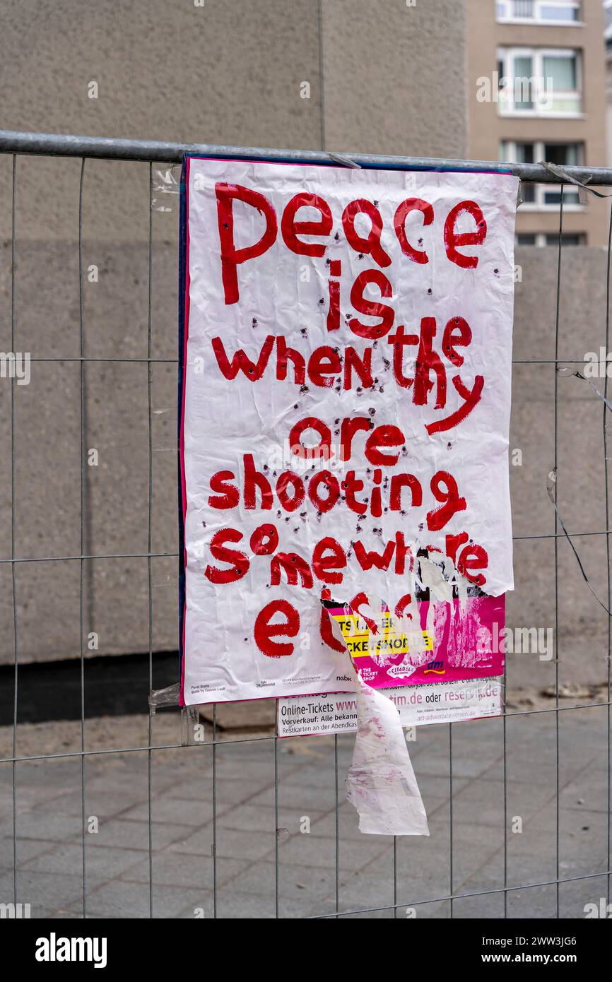 Symbolic photo, poster on a construction fence, Berlin, Germany Stock ...