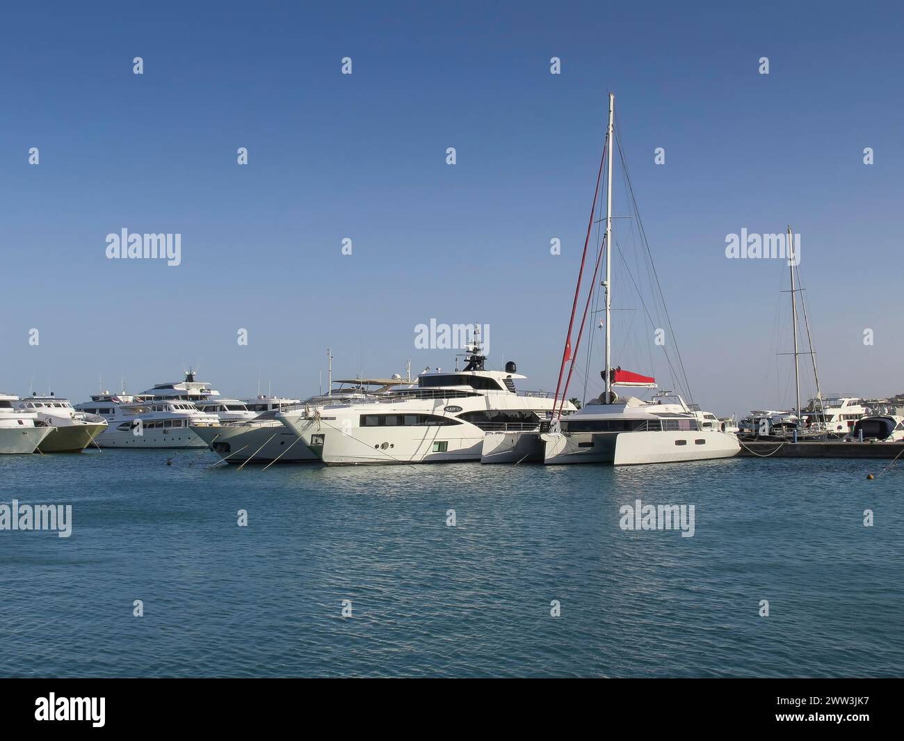 Yachts, excursion boats in the marina of Hurghada, Egypt Stock Photo ...