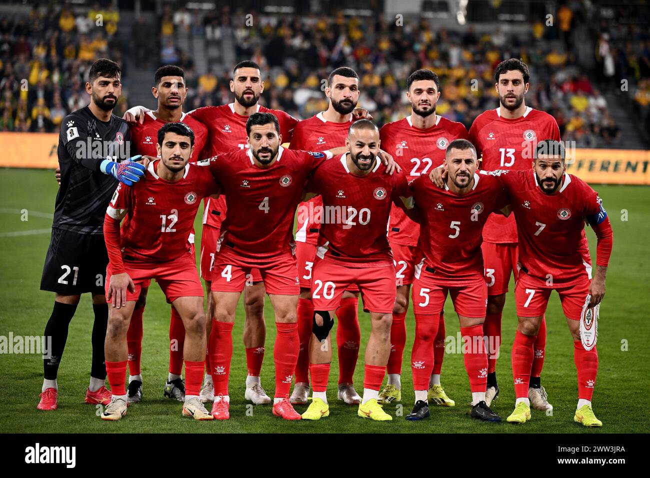 Sydney, Australia. 21st Mar, 2024. Lebanon assemble for a team ...