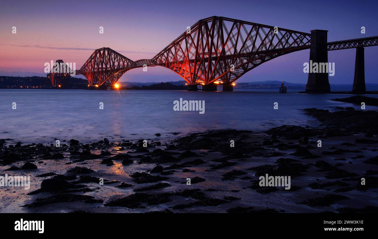 Europe, Scotland, railway bridge, Firth of Forth, railway bridge, fjord ...