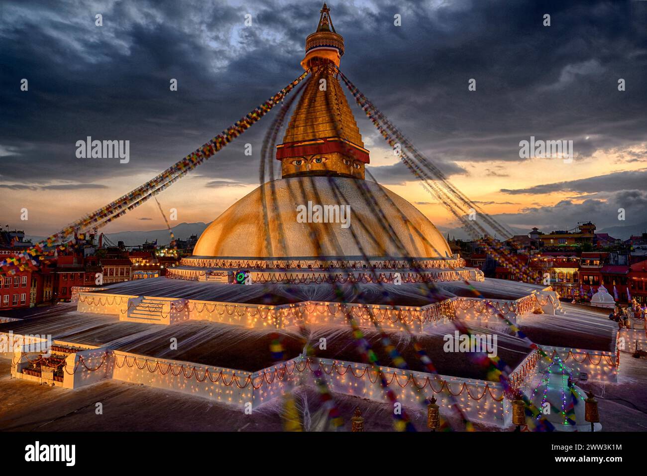 Nepal, Himalaya, Kathmandu, Bodnath Stupa, Buddha Stupa, Bodnath ...