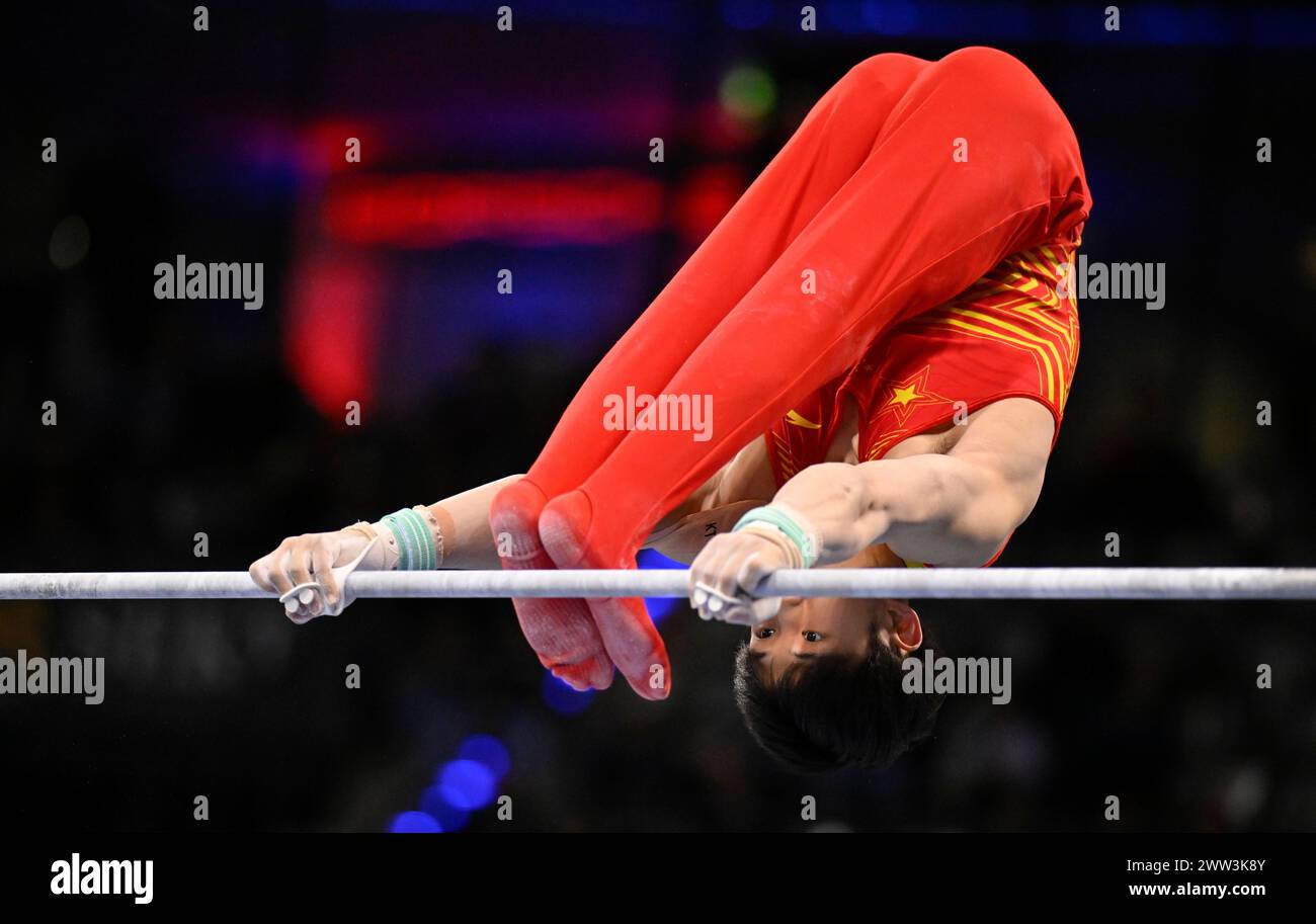 Wei Sun CHN on high bar, gymnastics, artistic gymnastics, gymnast, men, EnBW DTB-Pokal, Porsche ...