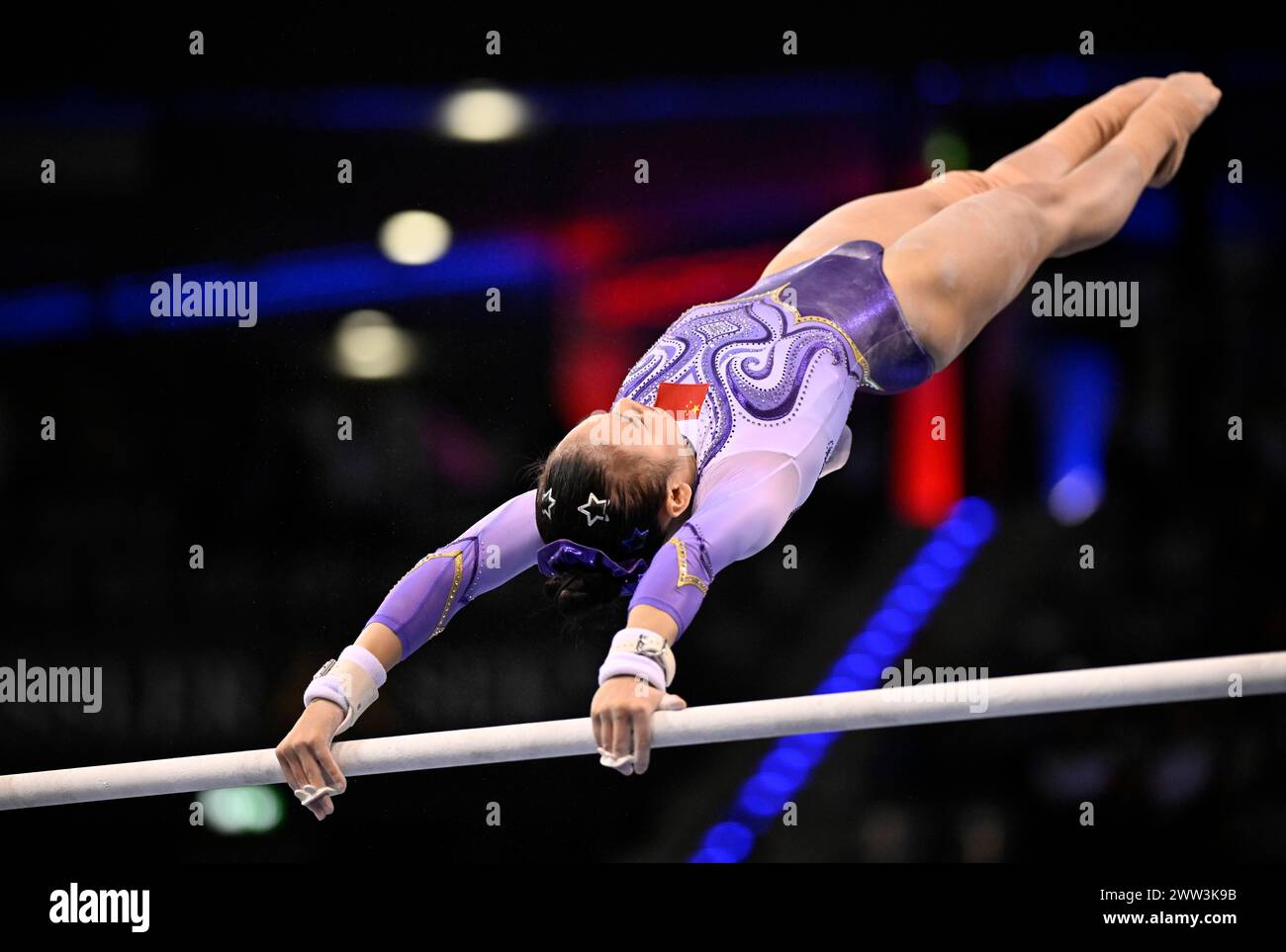 Qiyuan Qiu CHN uneven bars, gymnastics, artistic gymnastics, gymnasts, woman, EnBW DTB-Pokal ...
