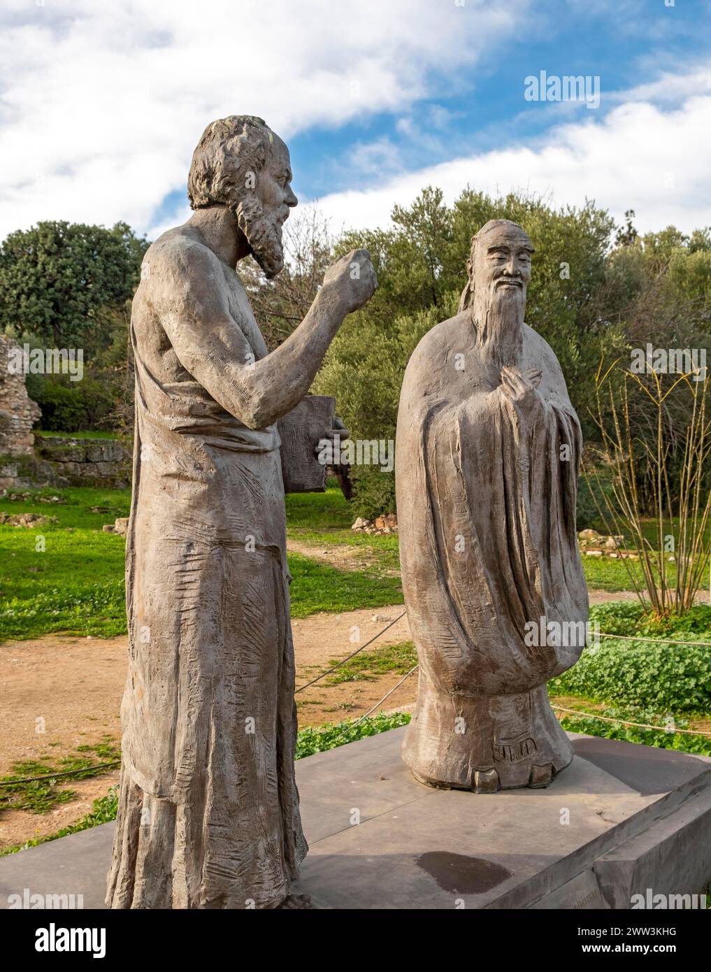Monument of Socrates and Confucius, Ancient Agora of Athens, Greece ...