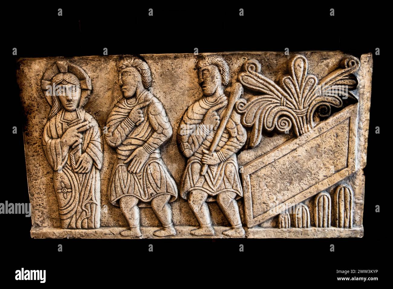 Pre-Romanesque choir screen, The Meeting of Christ with Martha and Mary ...