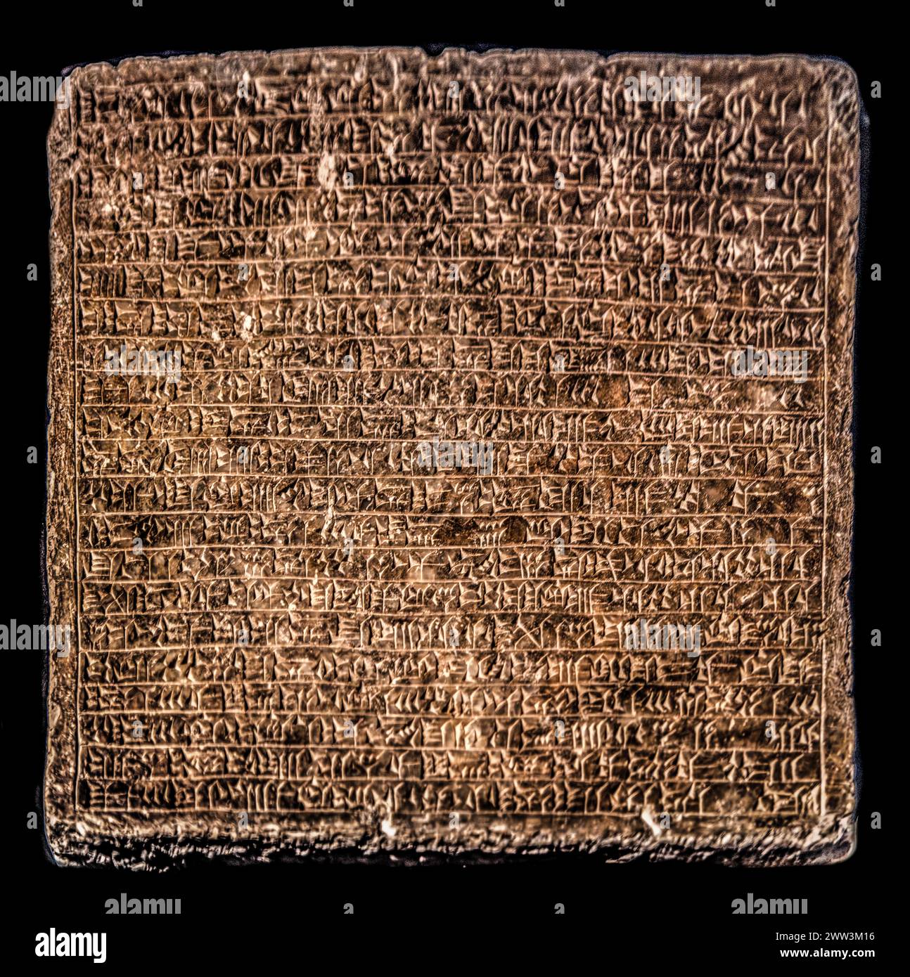 Cuneiform inscription commemorating the construction of the building called Bit-Hilani in the ...
