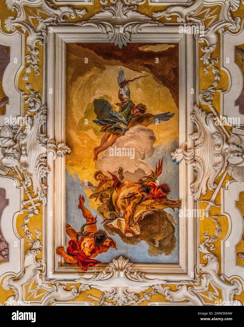 Staircase of Honour, ceiling painting: the Fall of Hell, by ...