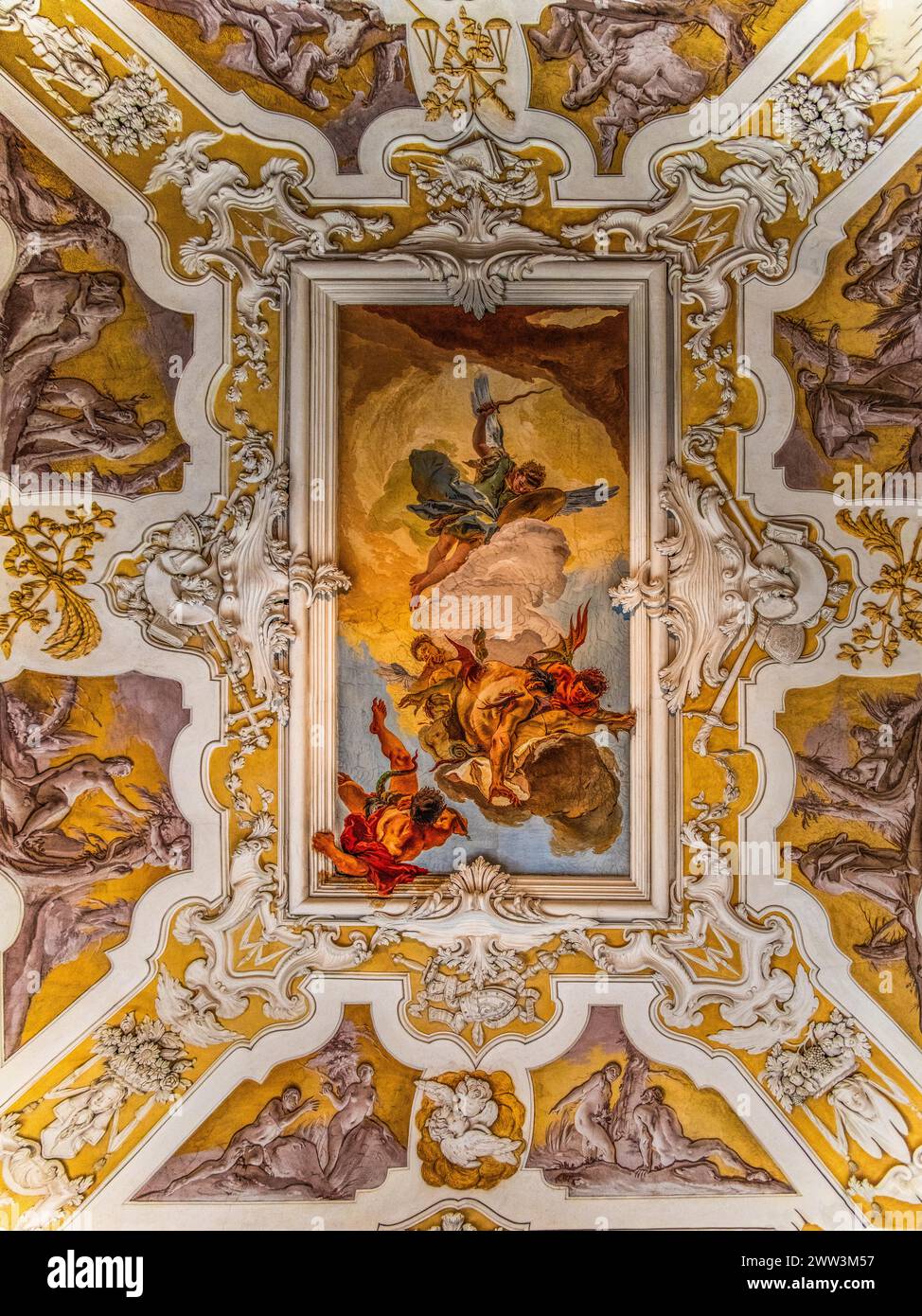 Staircase of Honour, ceiling painting: the Fall of Hell, by ...