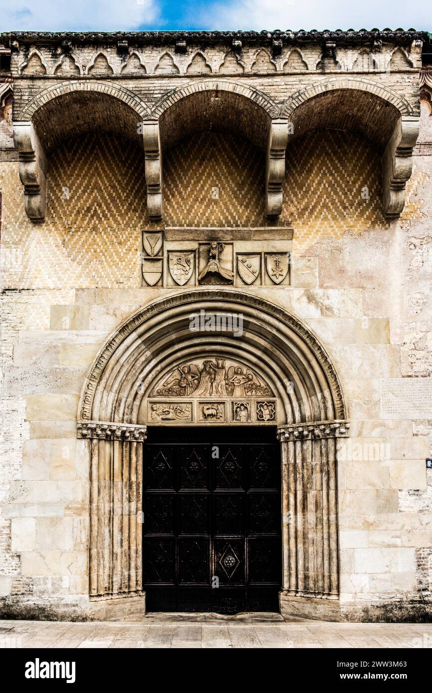 Stone portal, Moorish door, Duomo di Santa Maria Maggiore, 13th century ...