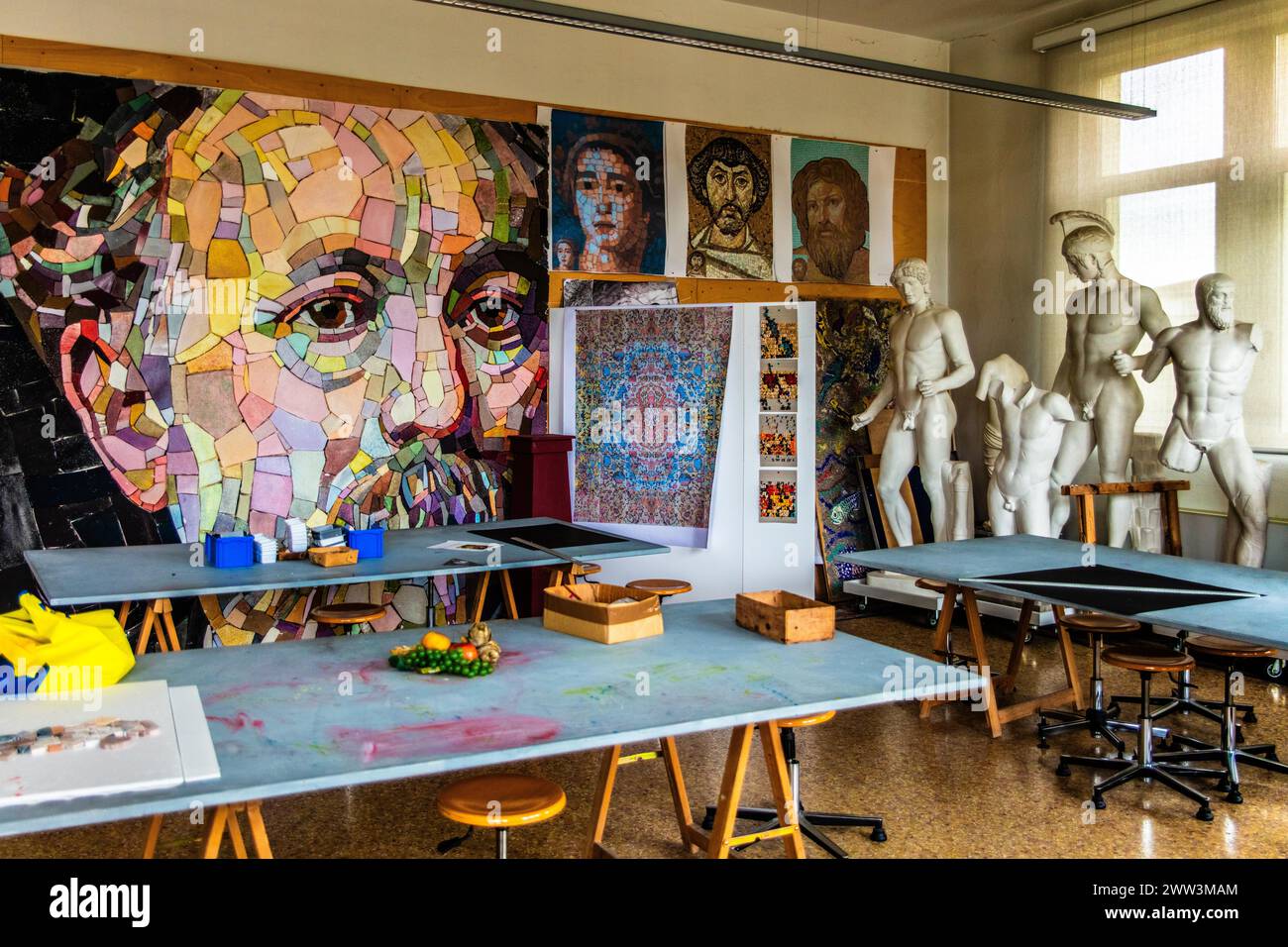 Training room, mosaic school that produces mosaic masters, Spilimbergo ...