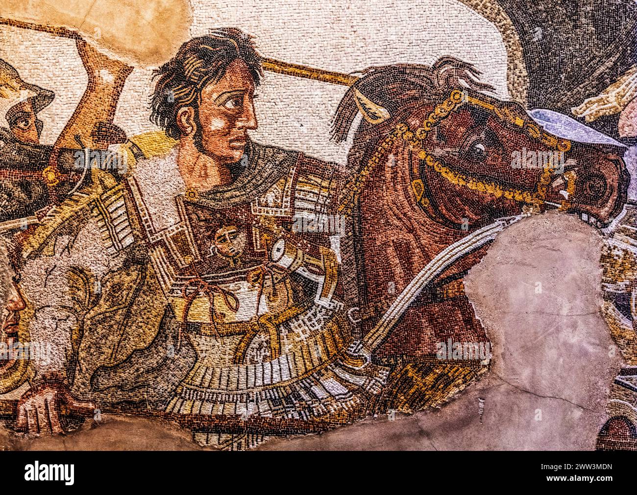 Battle of Aleander at Issus, mosaic copy from Pompei, Naples Museum ...